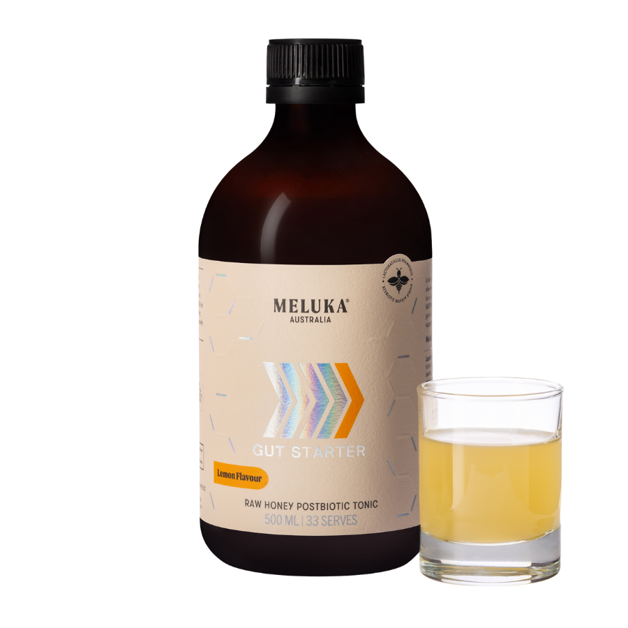 Gut Starter- Raw Honey Postbiotic Tonic, Lemon Flavour – Meluka Australia