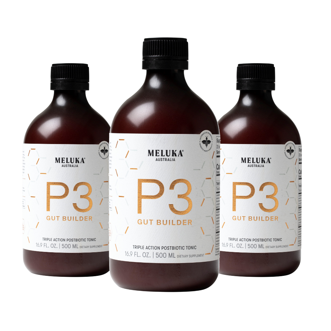 [P3 Gut Builder] Triple Action Postbiotic Tonic (500ml) - Meluka Australia