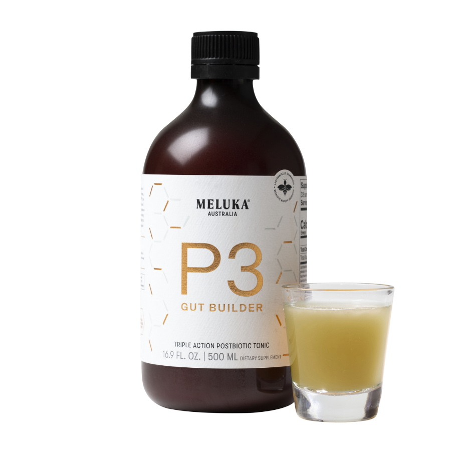 P3 Gut Builder- Triple Action Postbiotic Tonic (500ml)- Meluka Australia